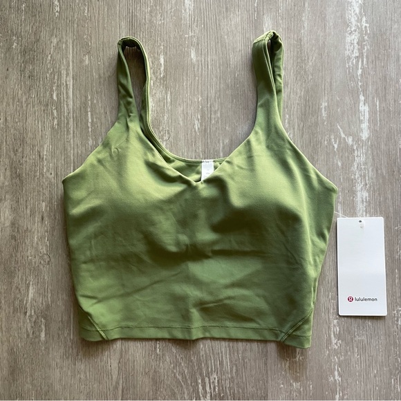lululemon athletica | Tops | Lululemon Align Cropped Tank Top In Green ...